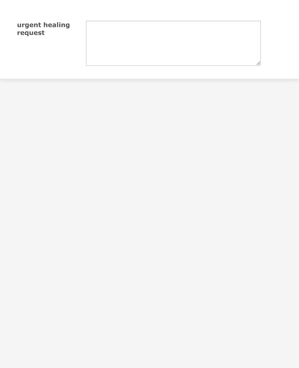 Urgent Healing Request Form Template | Jotform
