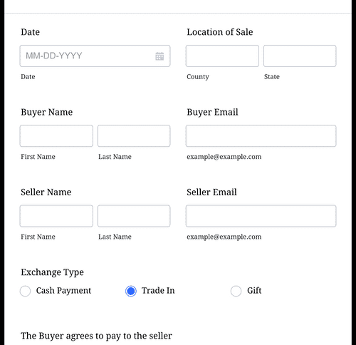 Used Car Sales Form Template | Jotform