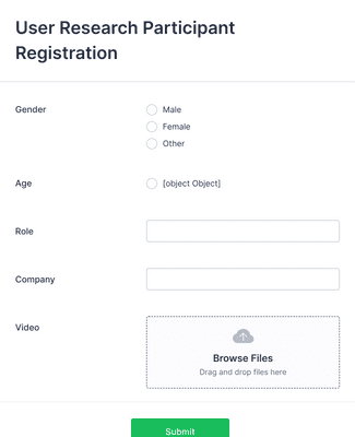 User Research Participant Registration Form Template | Jotform