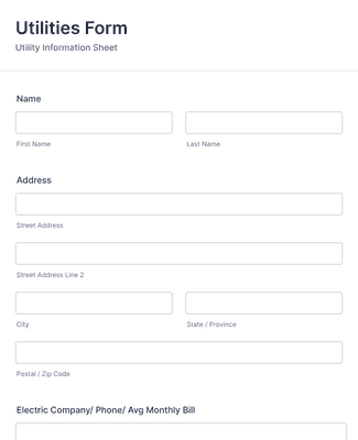 Utilities Form Template | Jotform