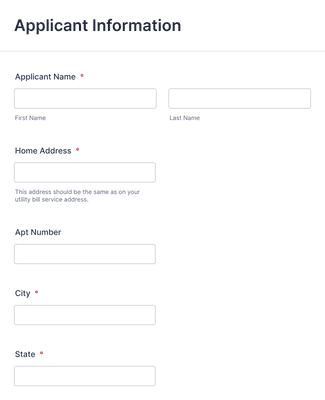 Utility Assistance Application Form Template | Jotform