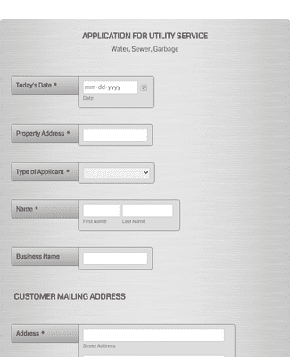 Utility Service Application Form Template | Jotform