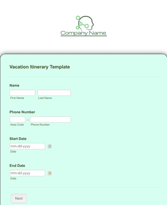 Travel Plan Form Template | JotForm