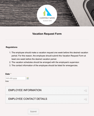 Vacation Request Form Template | Jotform