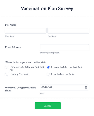 Vaccination Plan Survey Form Template | Jotform