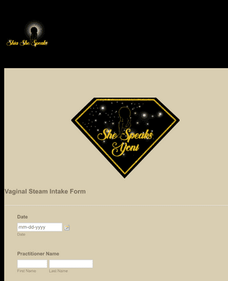 Vaginal Steam Intake Form Template | Jotform