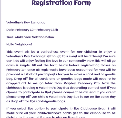 Valentine’s Day Exchange Box Registration Form Template | Jotform