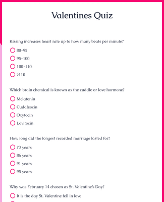 Valentines Quiz Form Template | Jotform