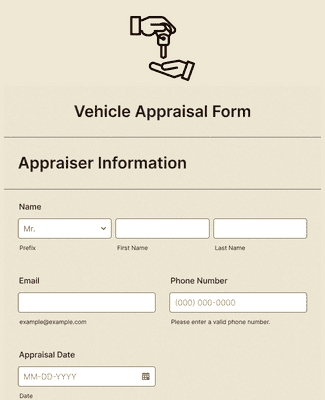 Vehicle Appraisal Form Template | Jotform