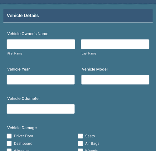 Vehicle Damage Inspection Form Template | Jotform