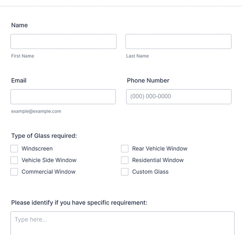 Vehicle Glass Quotation Request Form Template | Jotform