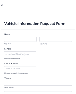 Vehicle Information Request Form Template | Jotform