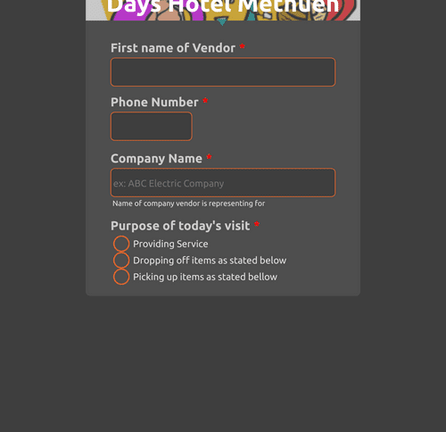 Vendor Log Book Form Template | Jotform