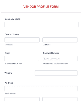 Vendor Profile Form Template | Jotform