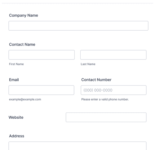 Vendor Profile Form Template | Jotform