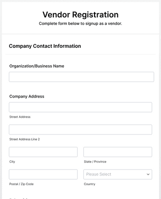 Vendor Registration Form Template | Jotform