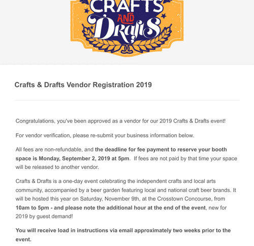 Vendor Registration Form - Craft Fair Form Template | Jotform