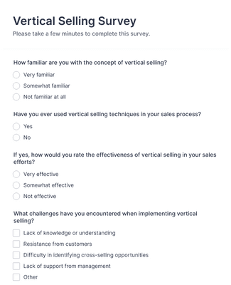 Vertical Selling Survey Form Template | Jotform