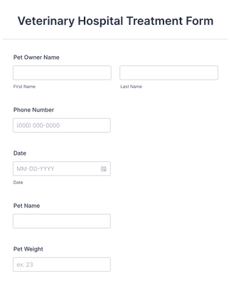Veterinary Hospital Treatment Form Template | Jotform