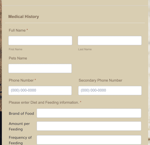 Veterinary Intake Form Template | Jotform