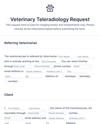 Veterinary Teleradiology Request Form Template | Jotform