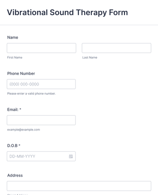Vibrational Sound Therapy Form Template | Jotform
