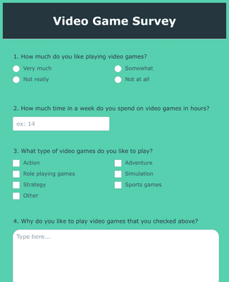 Video Game Survey Form Template | Jotform
