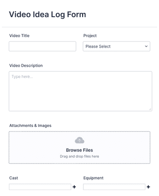 Video Idea Log Form Template | Jotform