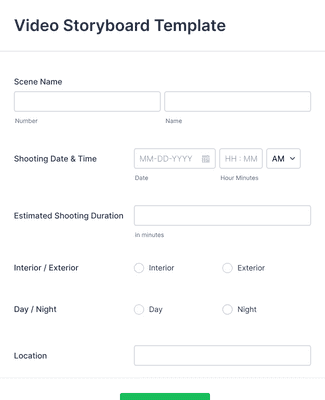 Video Storyboard Template Form Template | Jotform