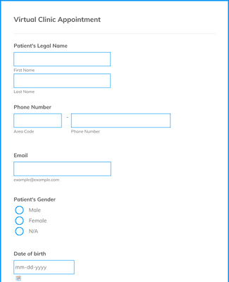 Virtual Clinic Appointment Form Template | Jotform