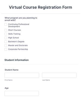 Course Registration and Payment Form Template | JotForm