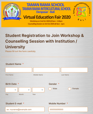 Virtual Education Fair Form Template | Jotform