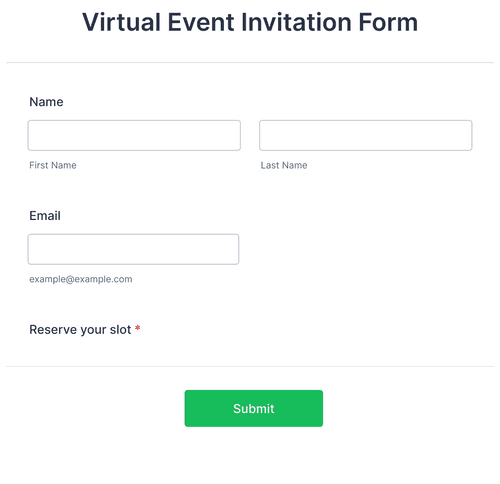 Virtual Event Invitation Form Template | Jotform