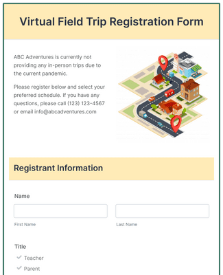 Virtual Field Trip Registration Form Template | Jotform