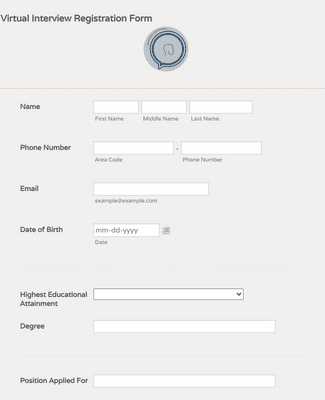 Virtual Interview Registration Form Template | Jotform