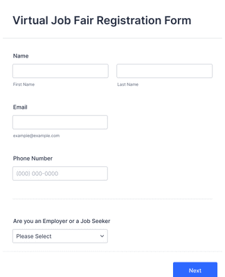 Virtual Job Fair Registration Form Template | Jotform