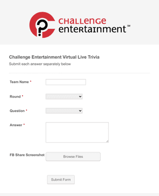 Virtual Live Trivia Form Template | Jotform