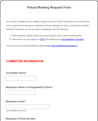 Virtual Meeting Request Form Template | Jotform