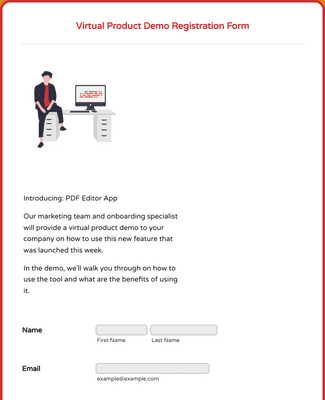Virtual Product Demo Registration Form Template | Jotform
