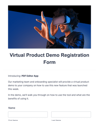 Virtual Product Demo Registration Form Template | Jotform