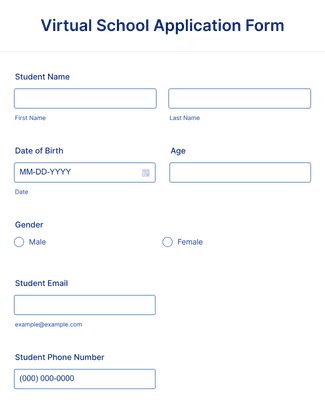 Virtual School Application Form Template | Jotform