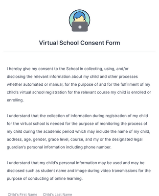 Virtual School Consent Form Template | Jotform
