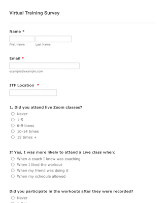 Virtual Training Survey Form Template | Jotform
