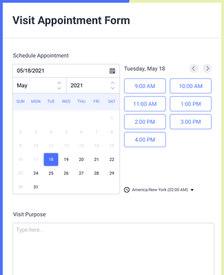 Visit Appointment Form Template | Jotform
