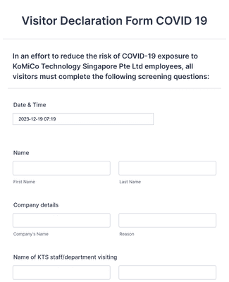 Visitor Declaration Form COVID-19 Form Template | Jotform