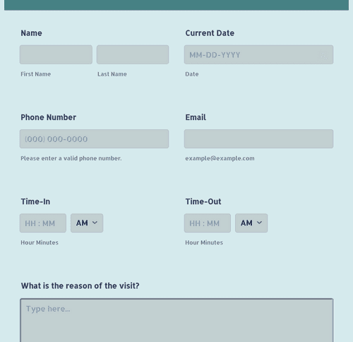 Visitor Information Form Template | Jotform