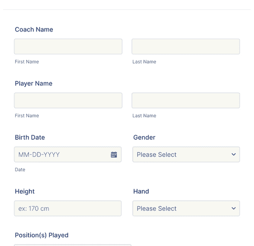 Volleyball Player Evaluation Form Template | Jotform