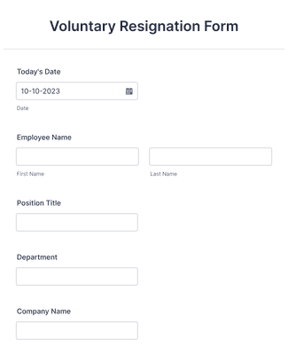 Voluntary Resignation Form Template | Jotform