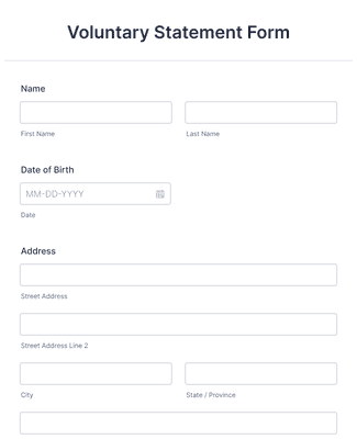 Voluntary Statement Form Template | Jotform