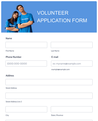 Volunteer Application Form Template | Jotform